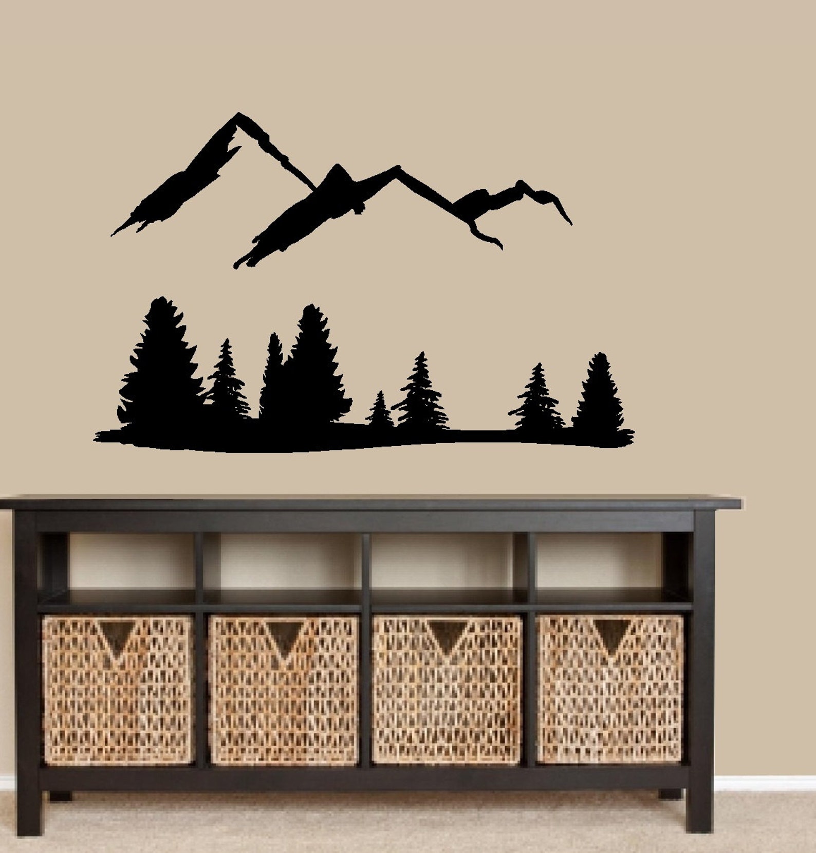 Deer Mountain Scene Wall or Window Decal - Etsy