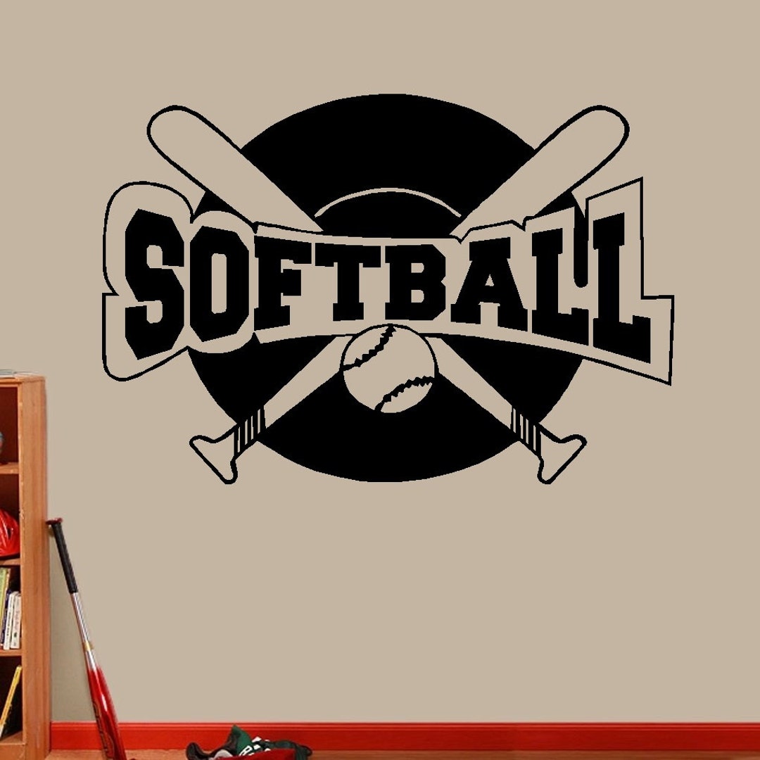 SOFTBALL - Wall or Window Decal - Etsy