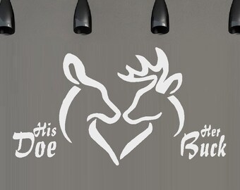 Her Buck His Doe 3 Wall or Window Decal | Etsy