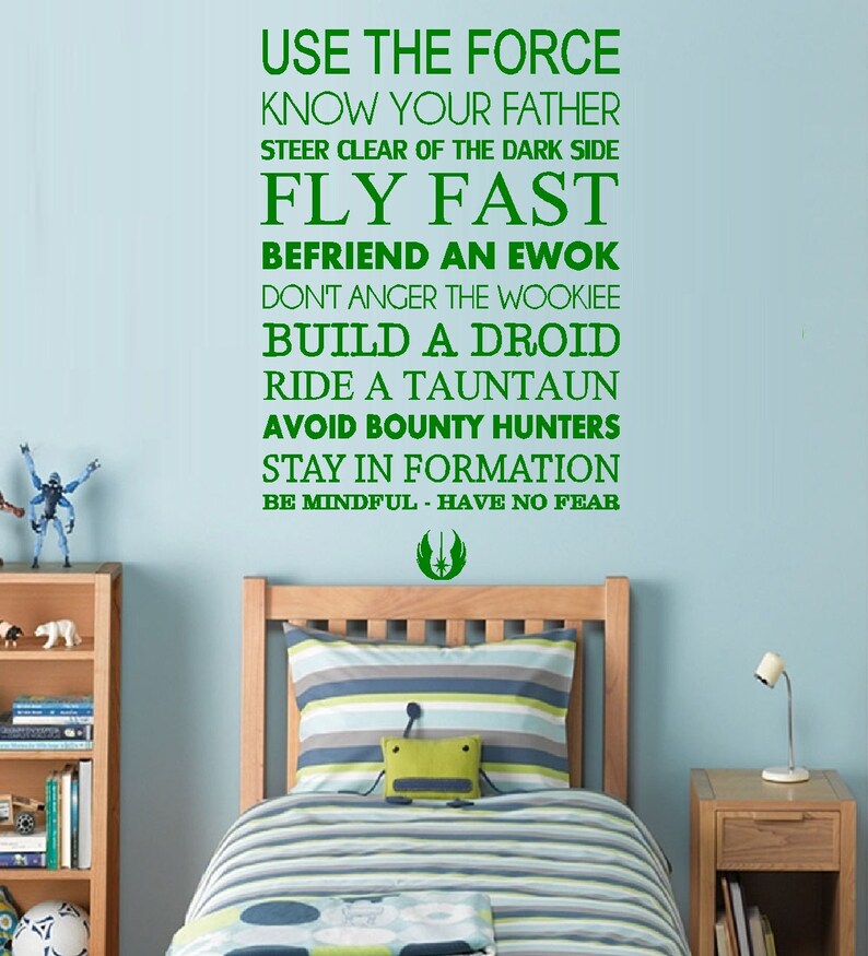 Use the Force, Star Wars - Wall Decal, Nursery, Popular Characters - Etsy