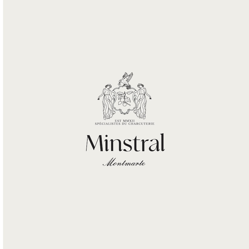 Artisan Logo. Fairtytale Logo. Botanical Logo. Rococo Logo, Parisien ...