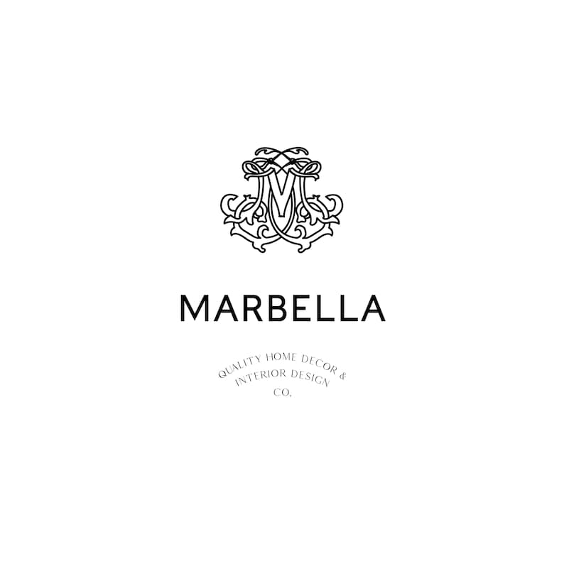 Marbella Premade Logo. Monogram Logo. Spanish Logo. M Logo. French Logo ...