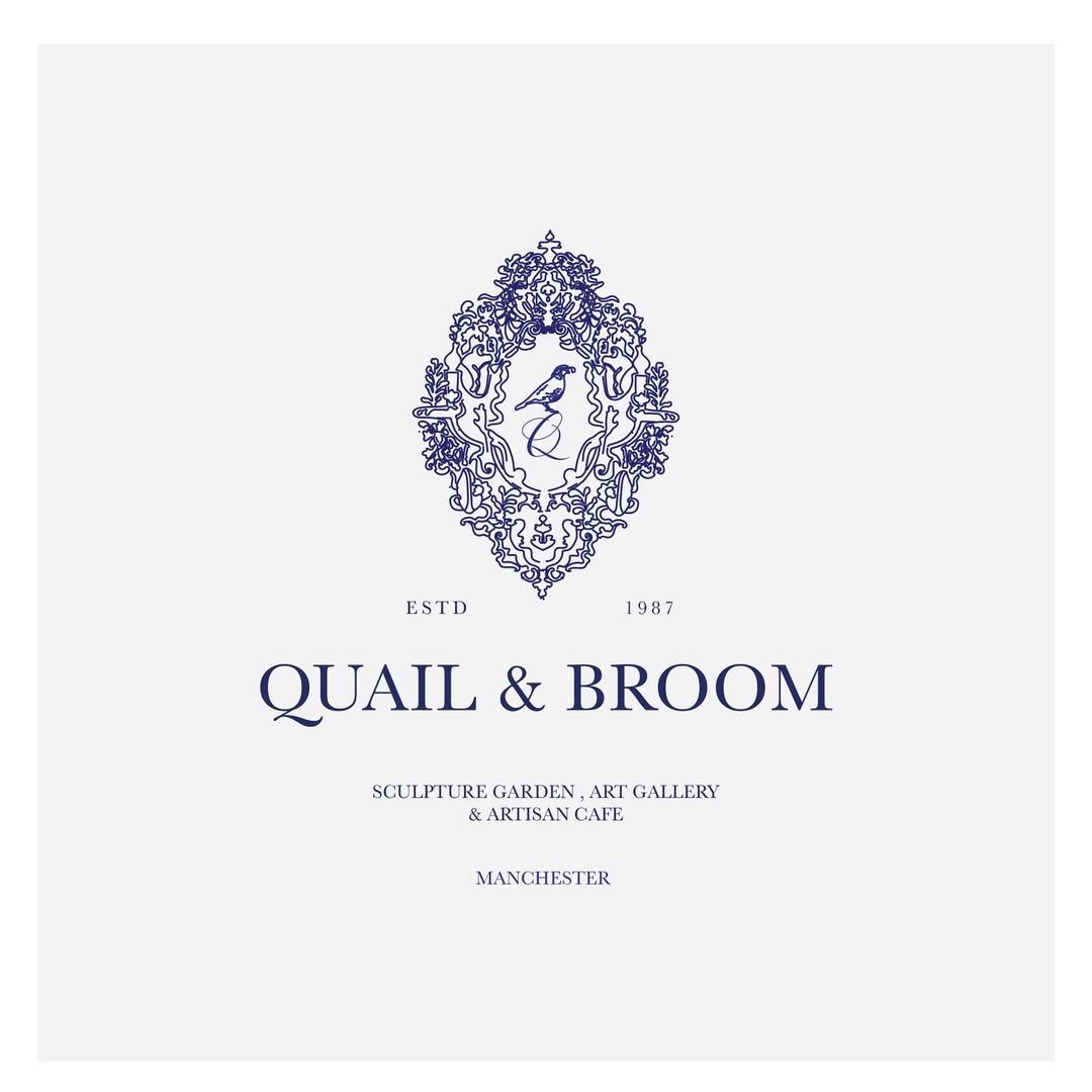 Quail Crest Logo- Details Logo-rococo Logo, Hotel Logo, Baroque Logo ...
