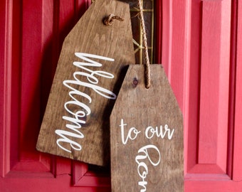 Wood door tags | Etsy
