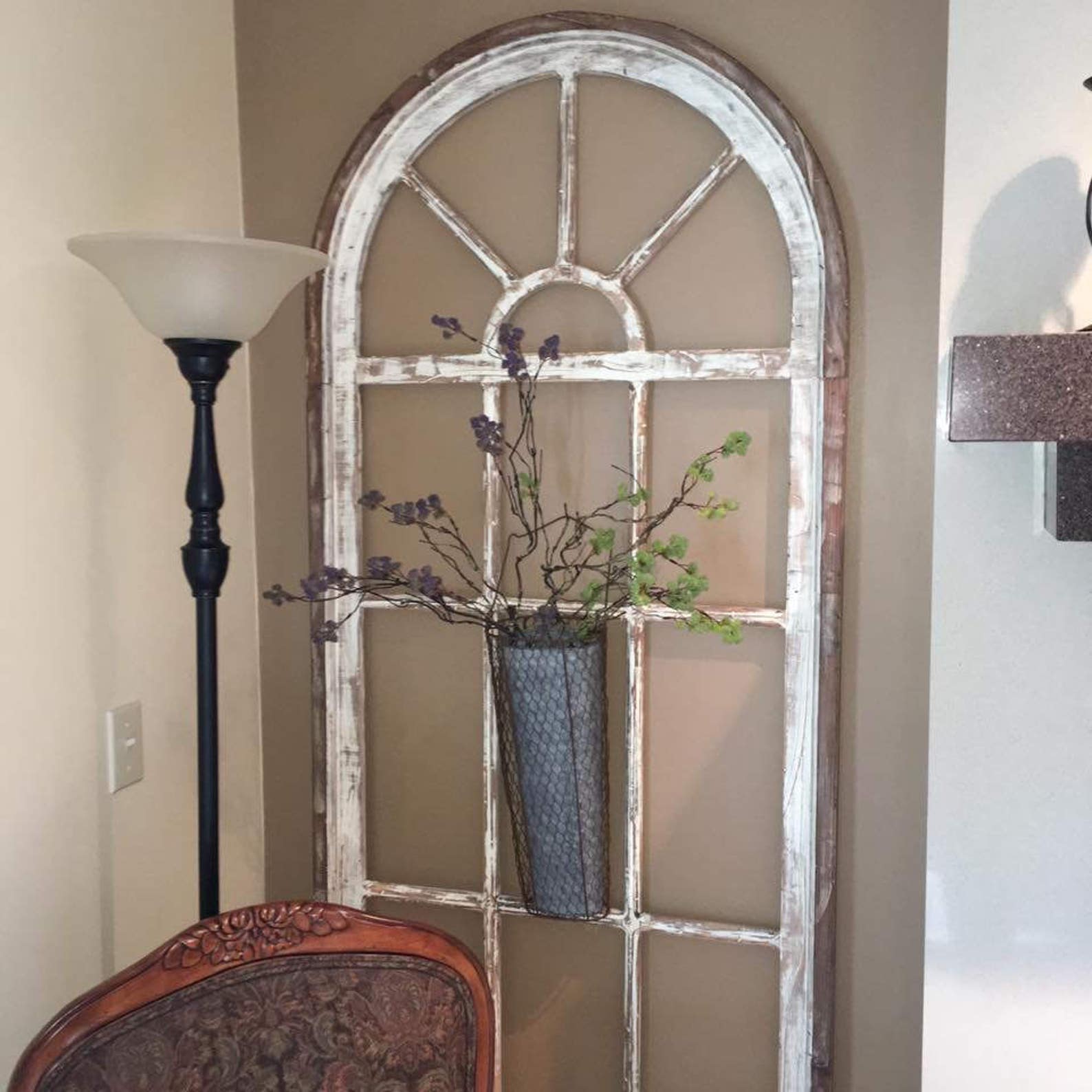 Extra Large Sunburst Topped Window Frame assembly Required | Etsy