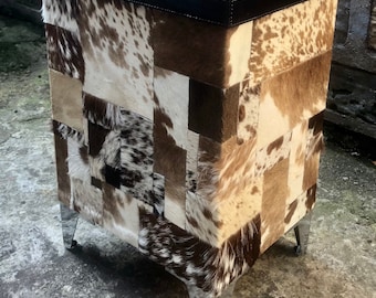 Cowhide Side Table - Etsy