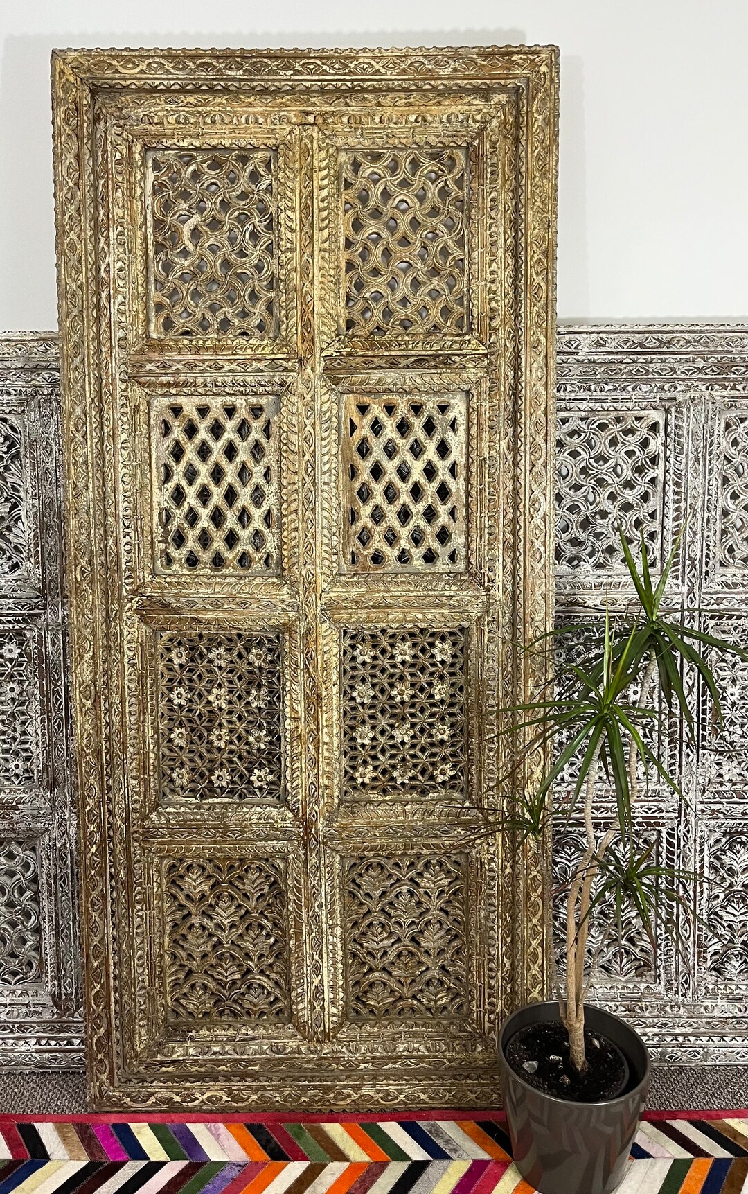 Antique Indian carved jali wall panel wall decor screens - Etsy Portugal