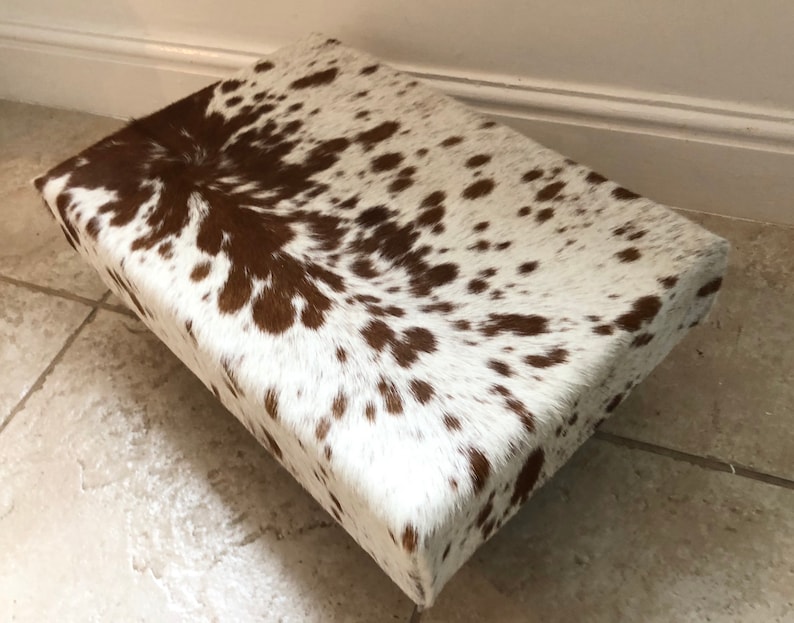 Cowhide Footstool, Upholstered Stool, Hair on Hide, Home and Living. - Etsy