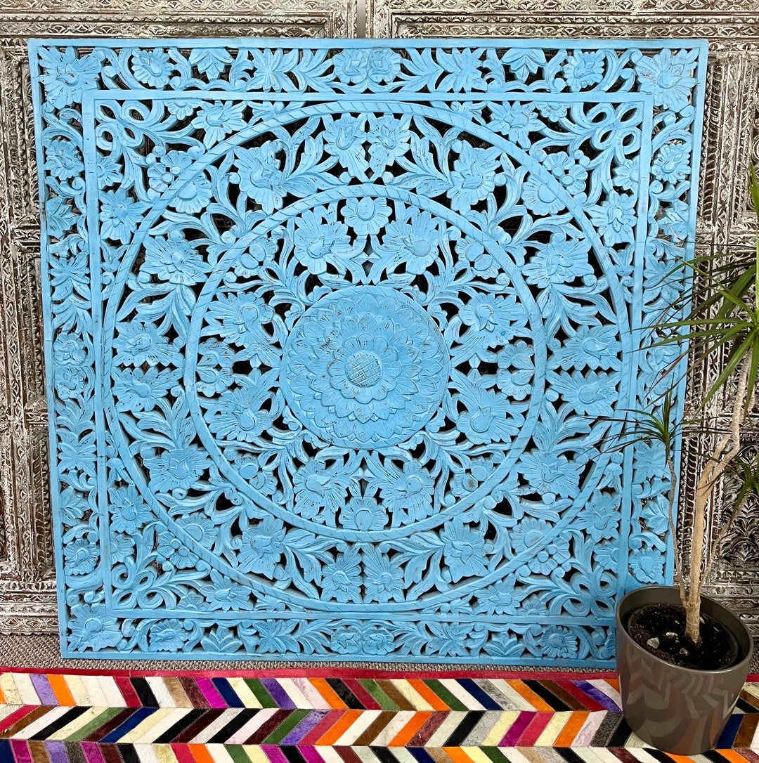 Indian Hand Carved Jali Wall Panel, Wall Decor, Screens, Home and ...