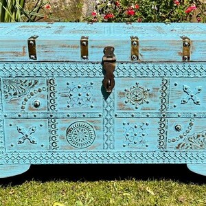 Handmade Indian Storage Trunk, Treasure Chest, Furniture, Home and ...