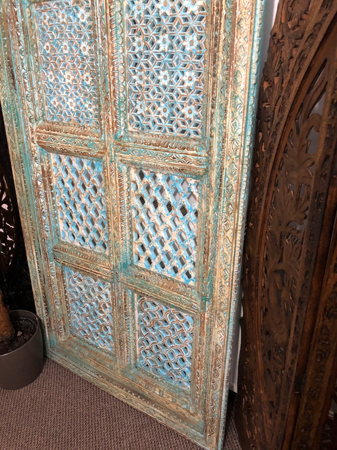 Antique Indian Carved Jali Wall Panel Wall Decor Screens | Etsy