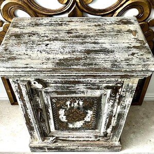 Distressed Mango Wood Bedside Cabinet, Furniture, Home and Living. - Etsy
