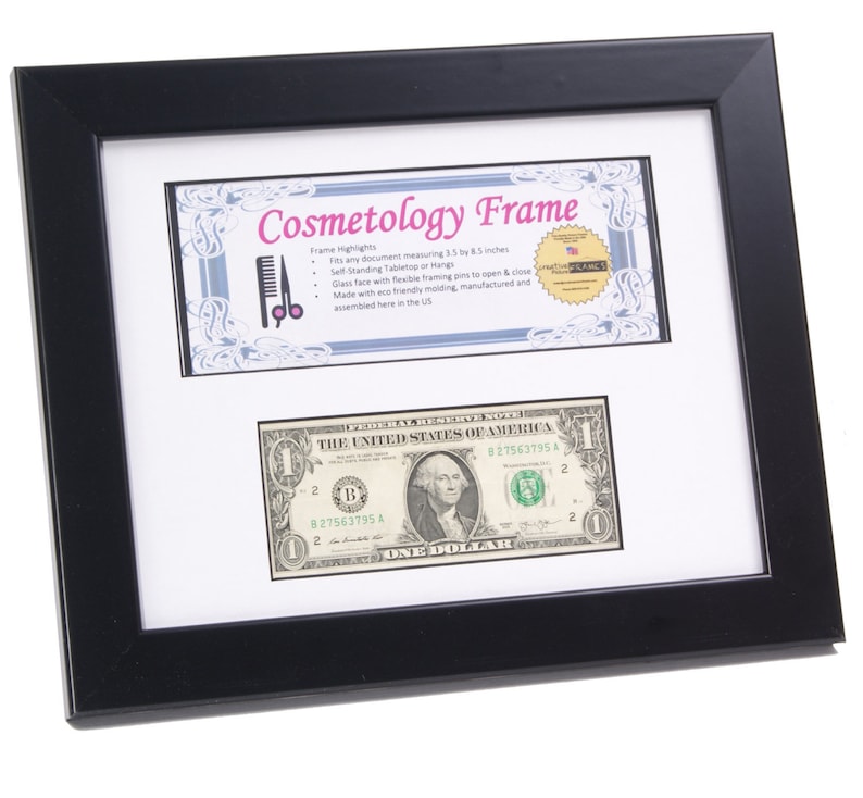 First Dollar With 3.5x8.5 License Frame With Mat - 8.5x11-inch Frame ...