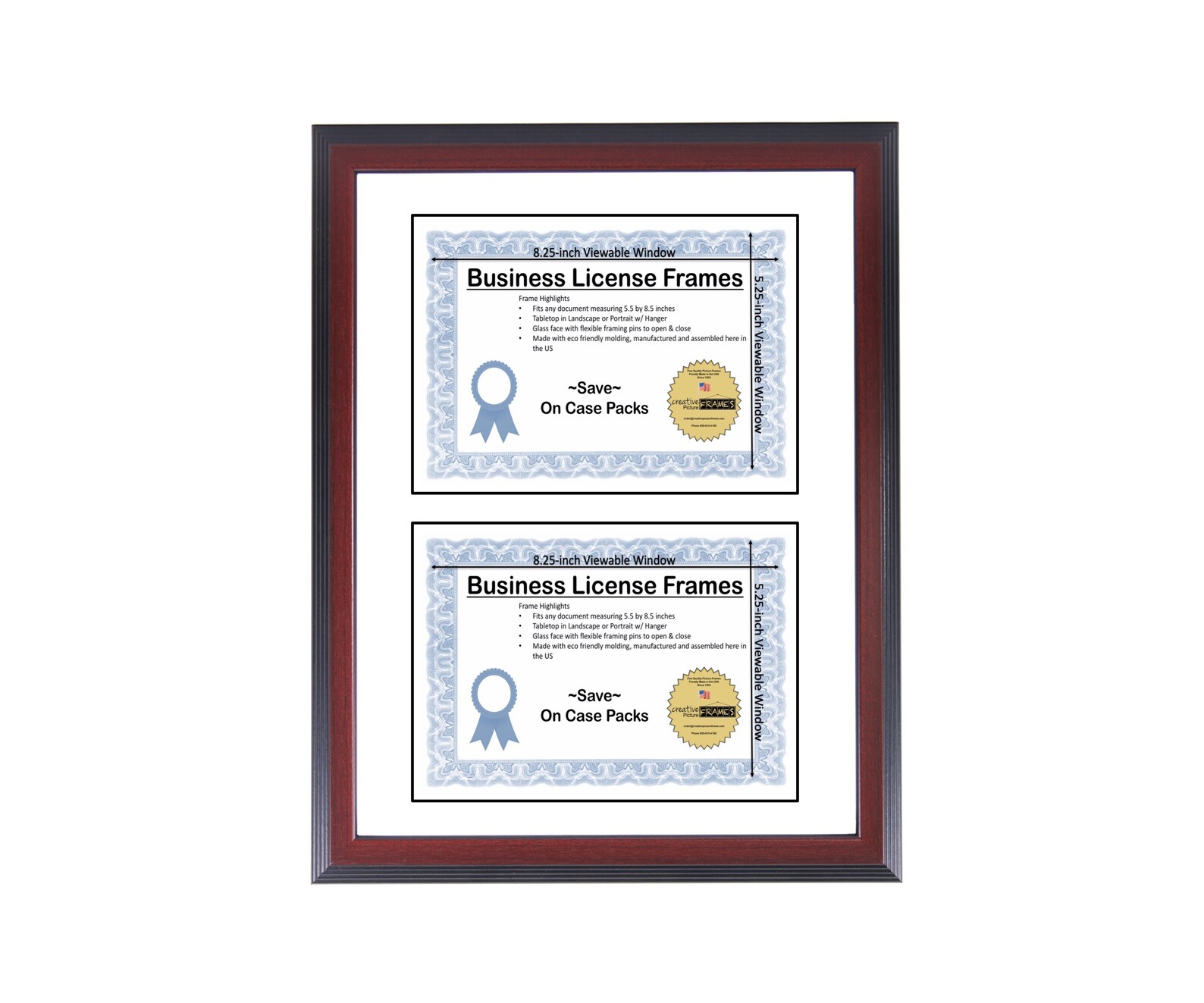 Double 5.5x8.5 License Frame Business License Frame - Etsy