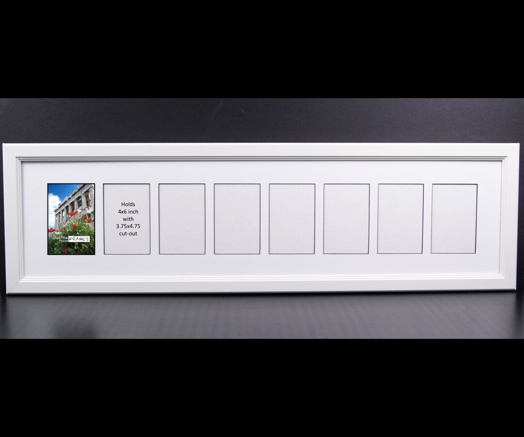 4x6 White Picture Frame With Collage Mat for Multi Photos Multi Opening ...