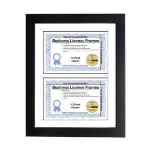Double 5.5x8.5 License Frame - Business License Frame, Business ...