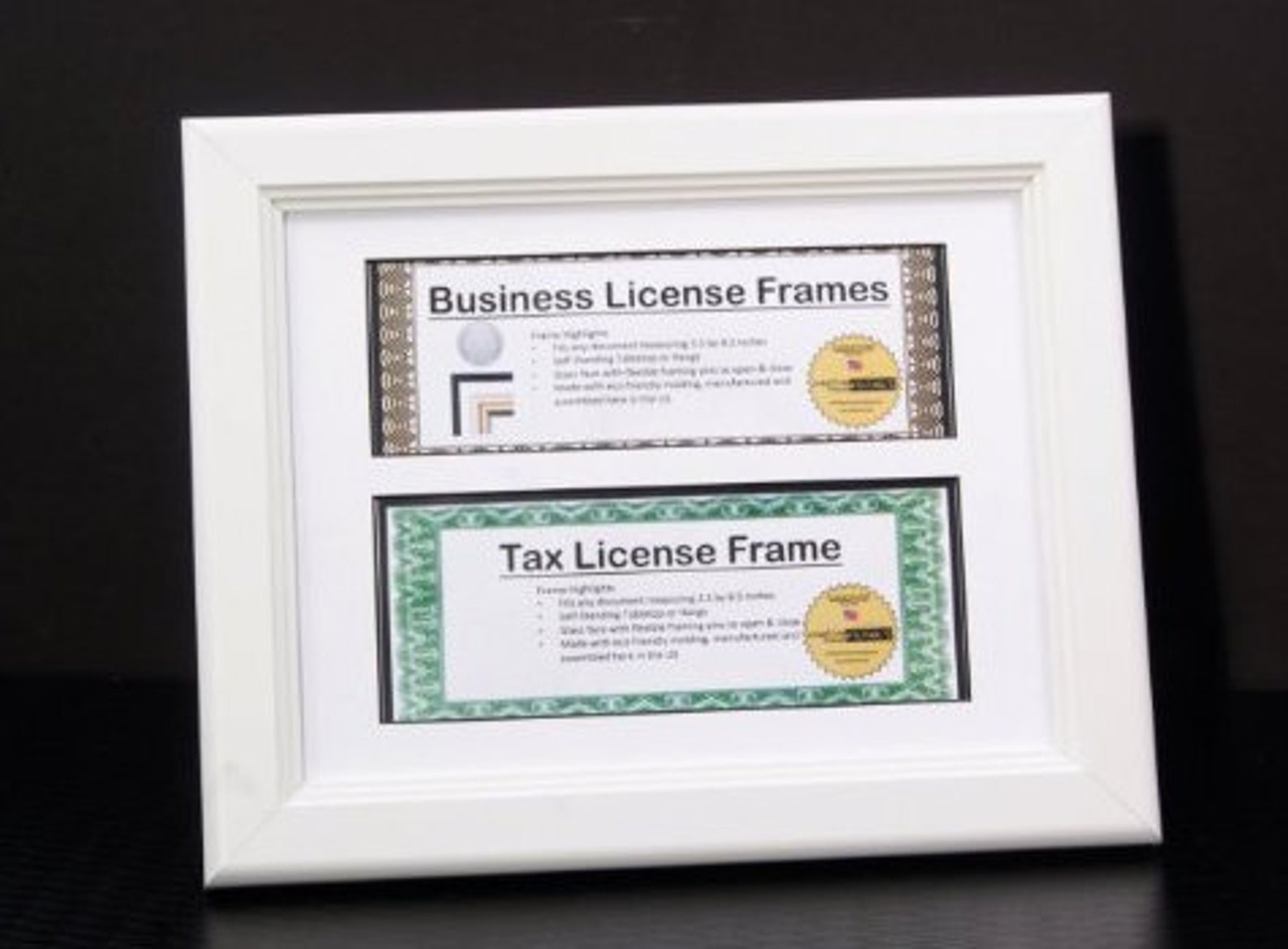 3.5x8.5 Double License Frame With Mat 8.5x11-inch Frame - Etsy