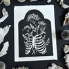 Bones Original Linocut Print || Hand Printed || Anatomy Linocut ...