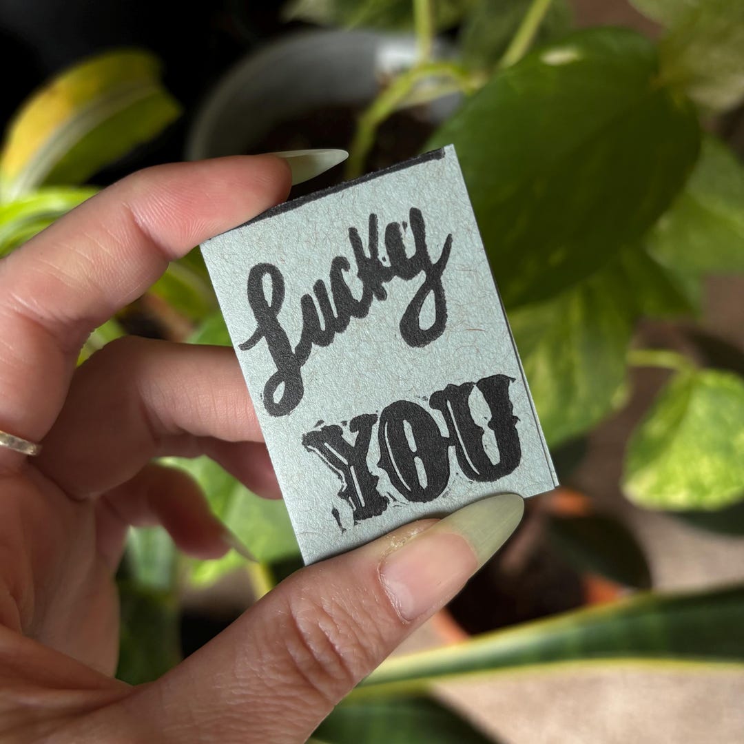 LUCKY YOU | Mini Art Zine | Handmade Linocut Print - Etsy
