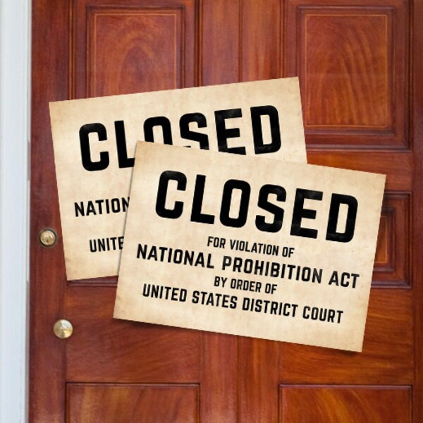 Prohibition Era Sign - Etsy