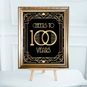 Cheers to 100 Years Printable Sign, Poster, Print. 100th Birthday ...