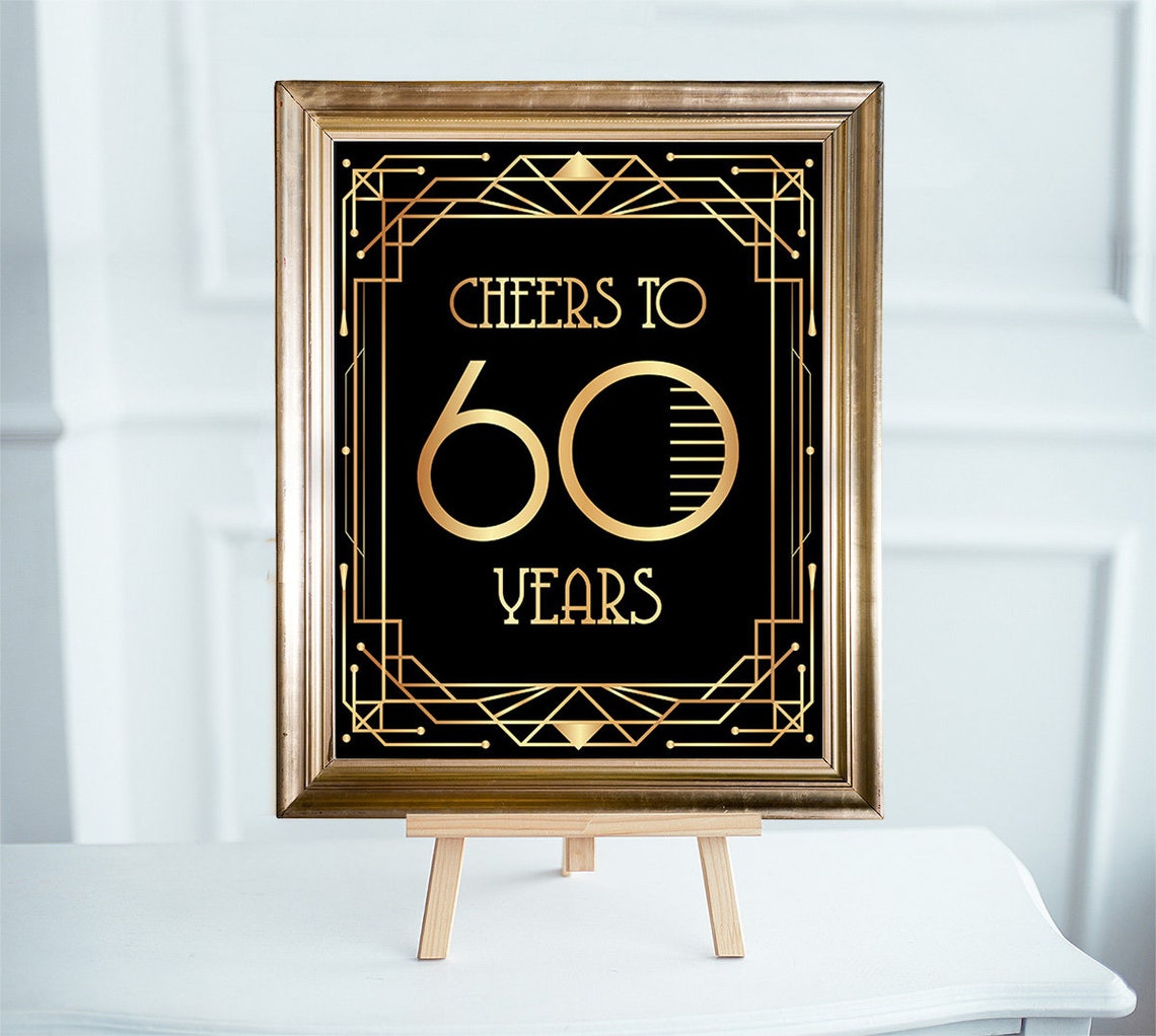 Cheers to 60 Years Printable Sign, Poster, Print. 60th Birthday ...