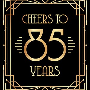 Cheers to 85 Years Printable Sign, Poster, Print. 85th Birthday ...