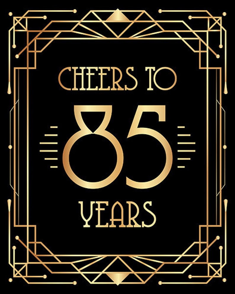 Cheers to 85 Years Printable Sign Poster Print. 85th - Etsy