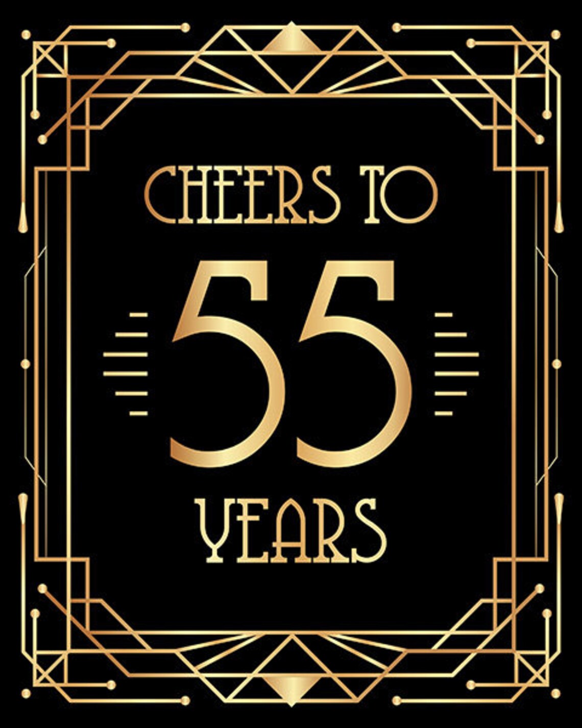 Cheers to 55 Years Printable Sign Poster Print. 55 Year | Etsy