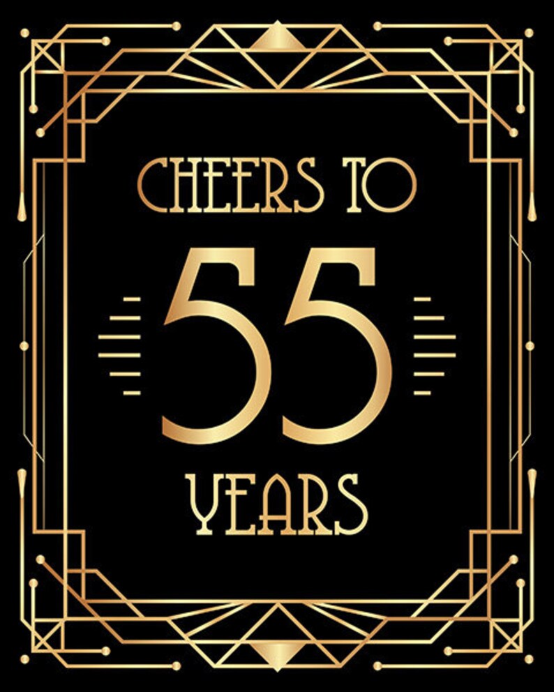 Cheers to 55 Years Printable Sign Poster Print. 55 Year - Etsy UK