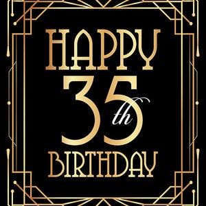 Happy 35th Birthday Sign, Printable Birthday Poster. Thirty Fifth ...