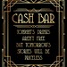 Cash Bar Sign Sign: Printable Digital Download. Great Gatsby Wedding ...