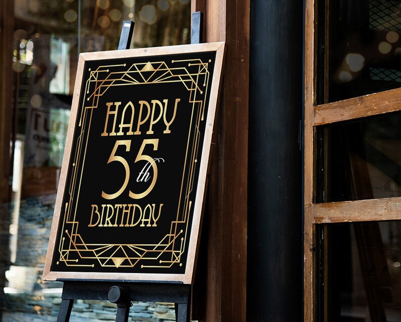 Happy 55th Birthday Sign Printable Birthday Poster. Fifty - Etsy Canada
