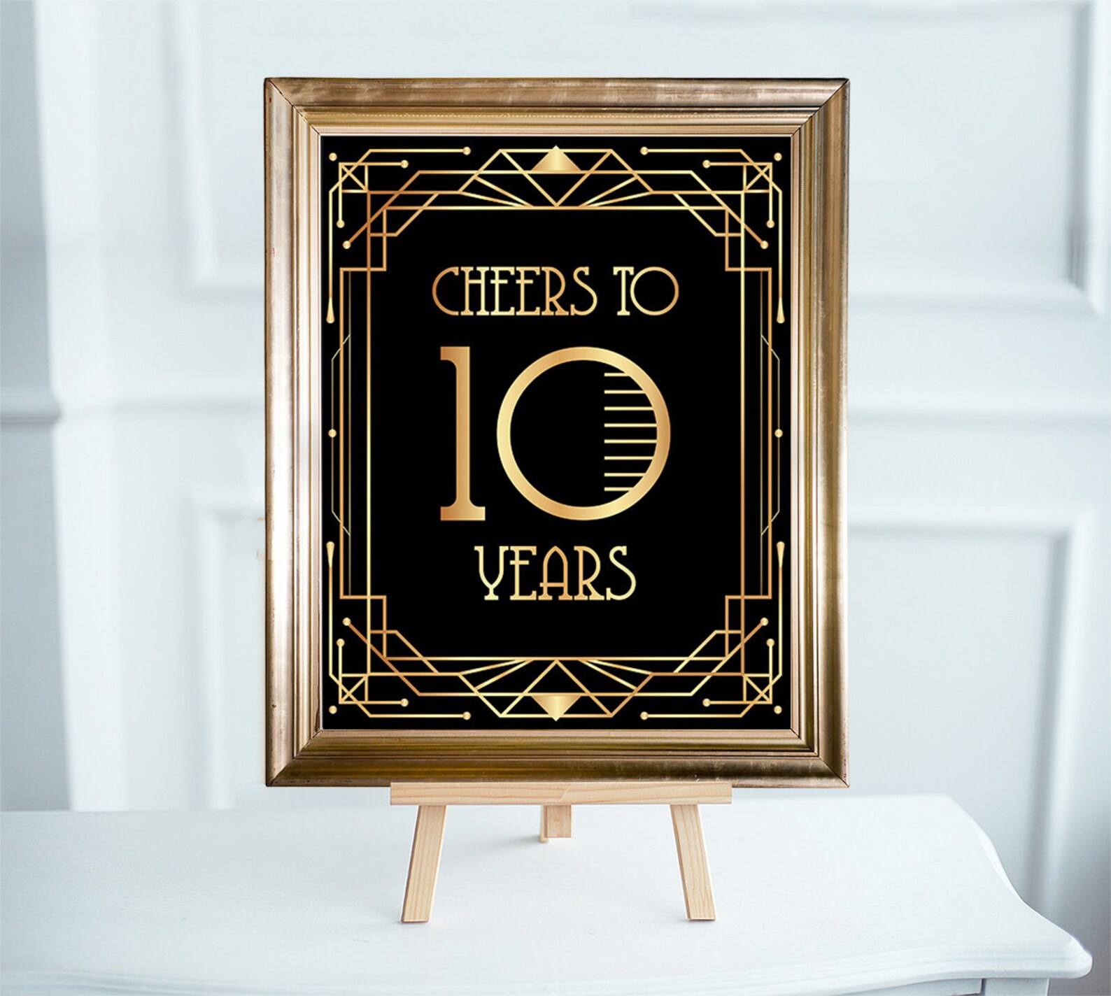 Cheers to 10 Years Printable Sign Poster Print. Anniversary - Etsy
