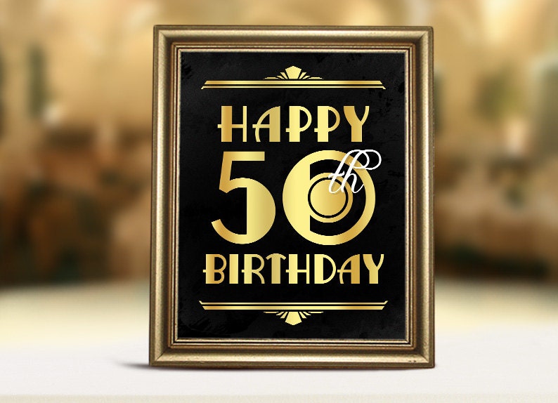 Birthday Decorations. Printable Birthday Poster. Happy 50th - Etsy