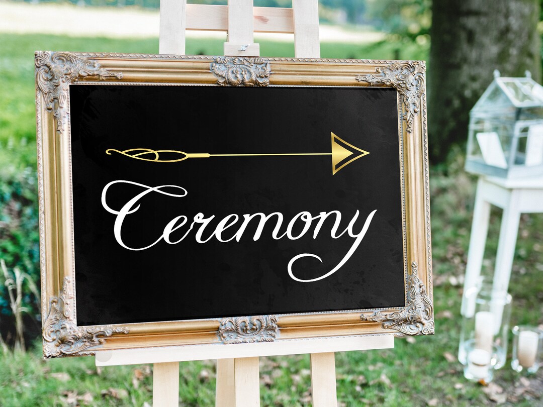 Wedding Directional Sign. Printable Ceremony Sign Arrow. Direction ...