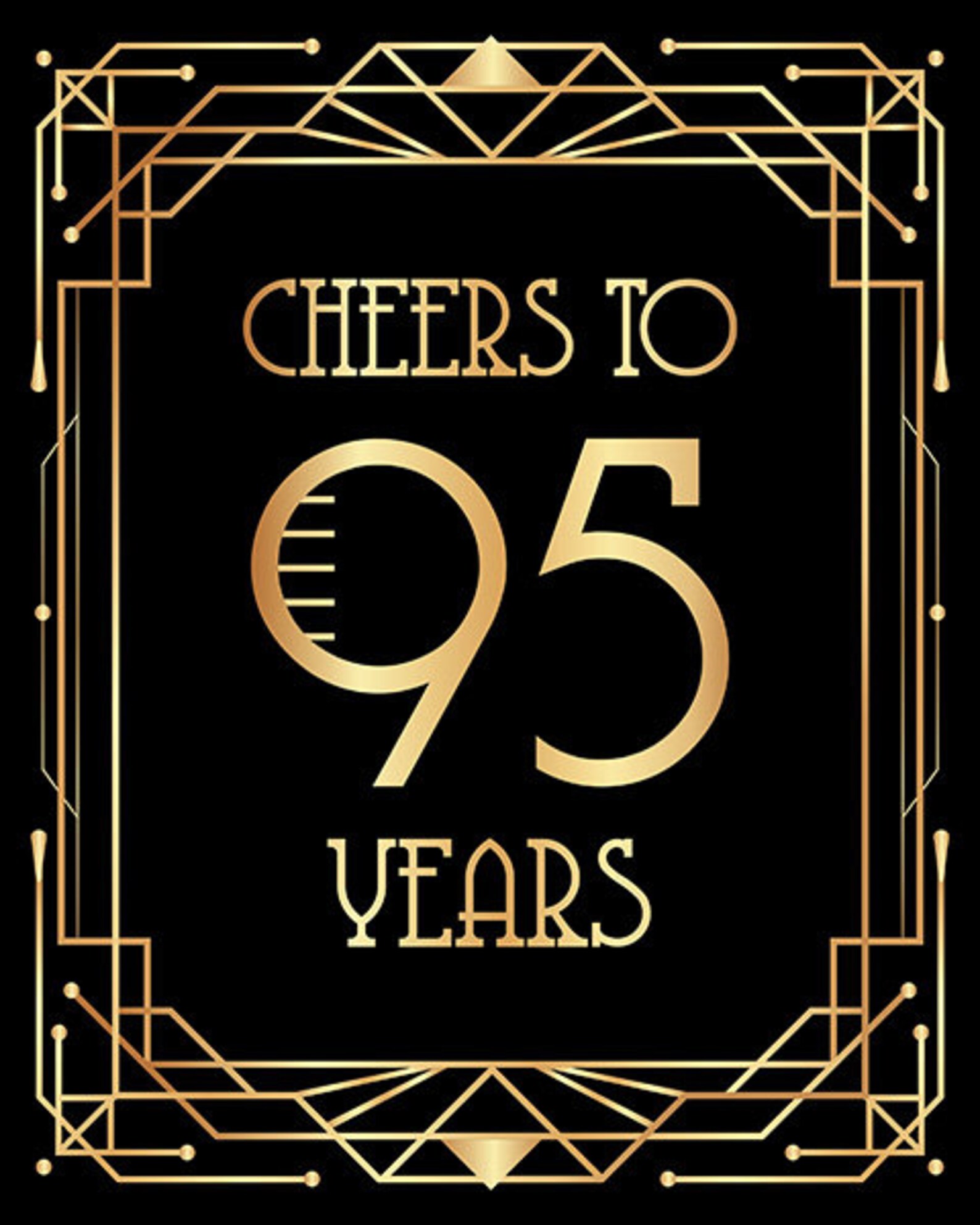 Cheers to 95 Years Printable Sign Poster Print. 95th - Etsy