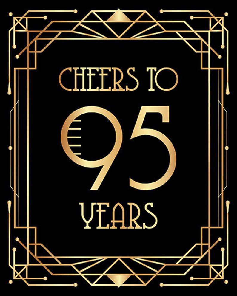 Cheers to 95 Years Printable Sign Poster Print. 95th - Etsy