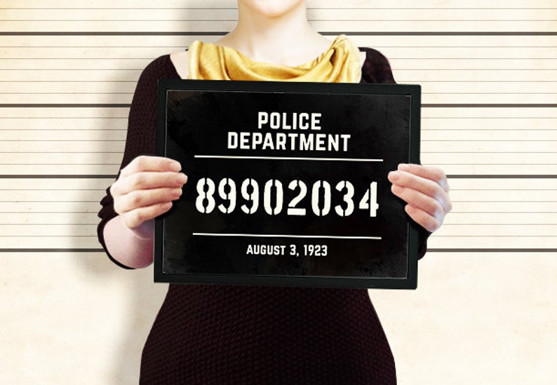 Photo Booth Props Prohibition Party Supplies Mugshot Sign Etsy