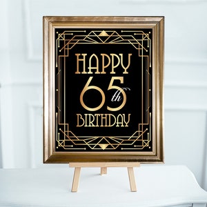 Happy 65th Birthday Sign, Printable Birthday Poster. Sixty Sixth ...