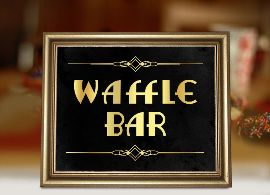 Waffle Bar Sign Printable JPEG. Bar Decorations. Party Snacks - Etsy
