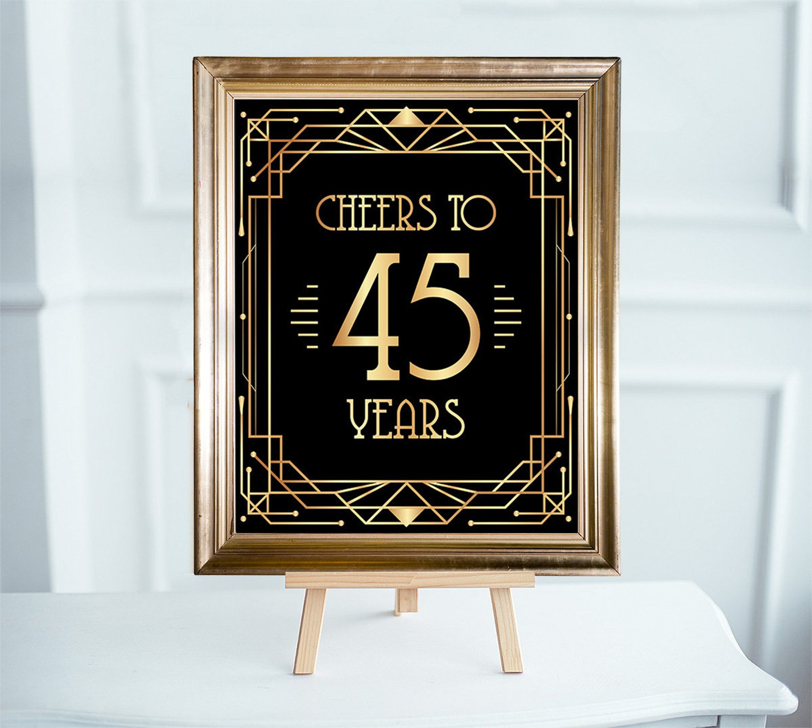 Cheers to 45 Years Printable Sign Poster Print. 45 Year - Etsy