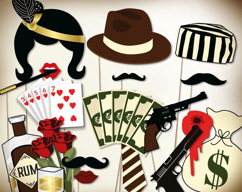 Gangster Party Photo Booth Props Printable PDF. Prohibition Era Party ...