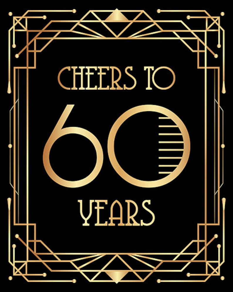 Cheers to 60 Years Printable Sign, Poster, Print. 60th Birthday ...