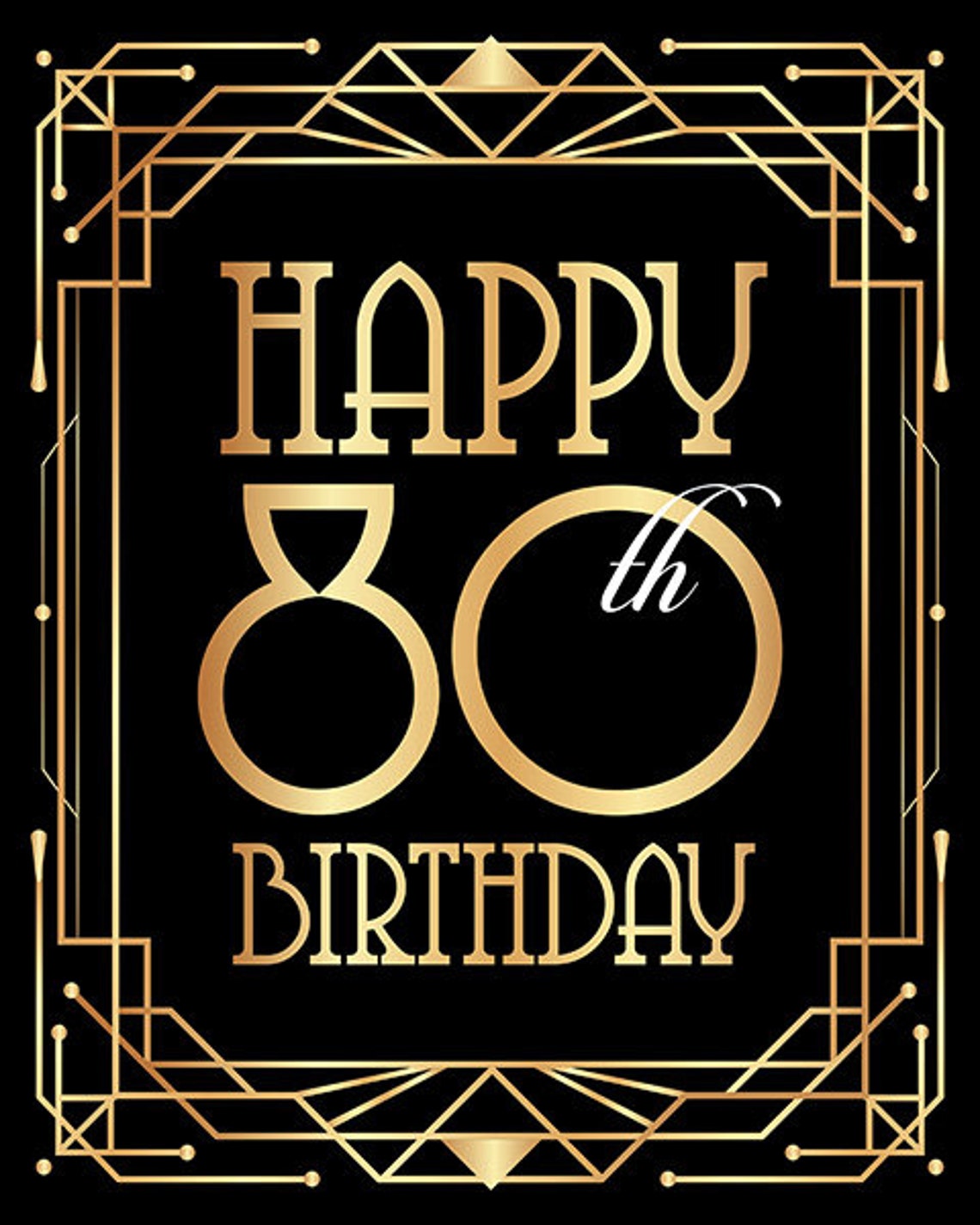 Happy 80th Birthday Sign Printable Birthday Poster. Eightieth - Etsy Canada
