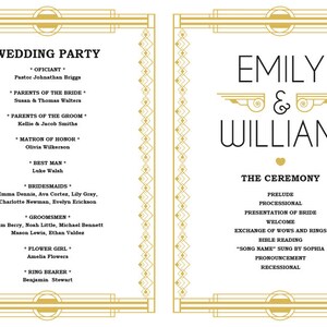 Wedding Fans Great Gatsby Program Template DIY. Roaring Twenties Fan ...