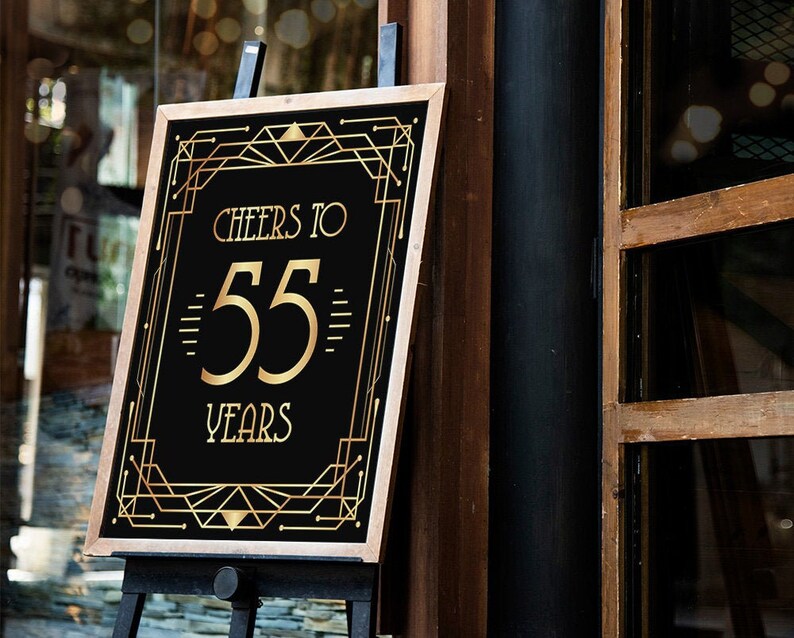 Cheers to 55 Years Printable Sign Poster Print. 55 Year - Etsy UK