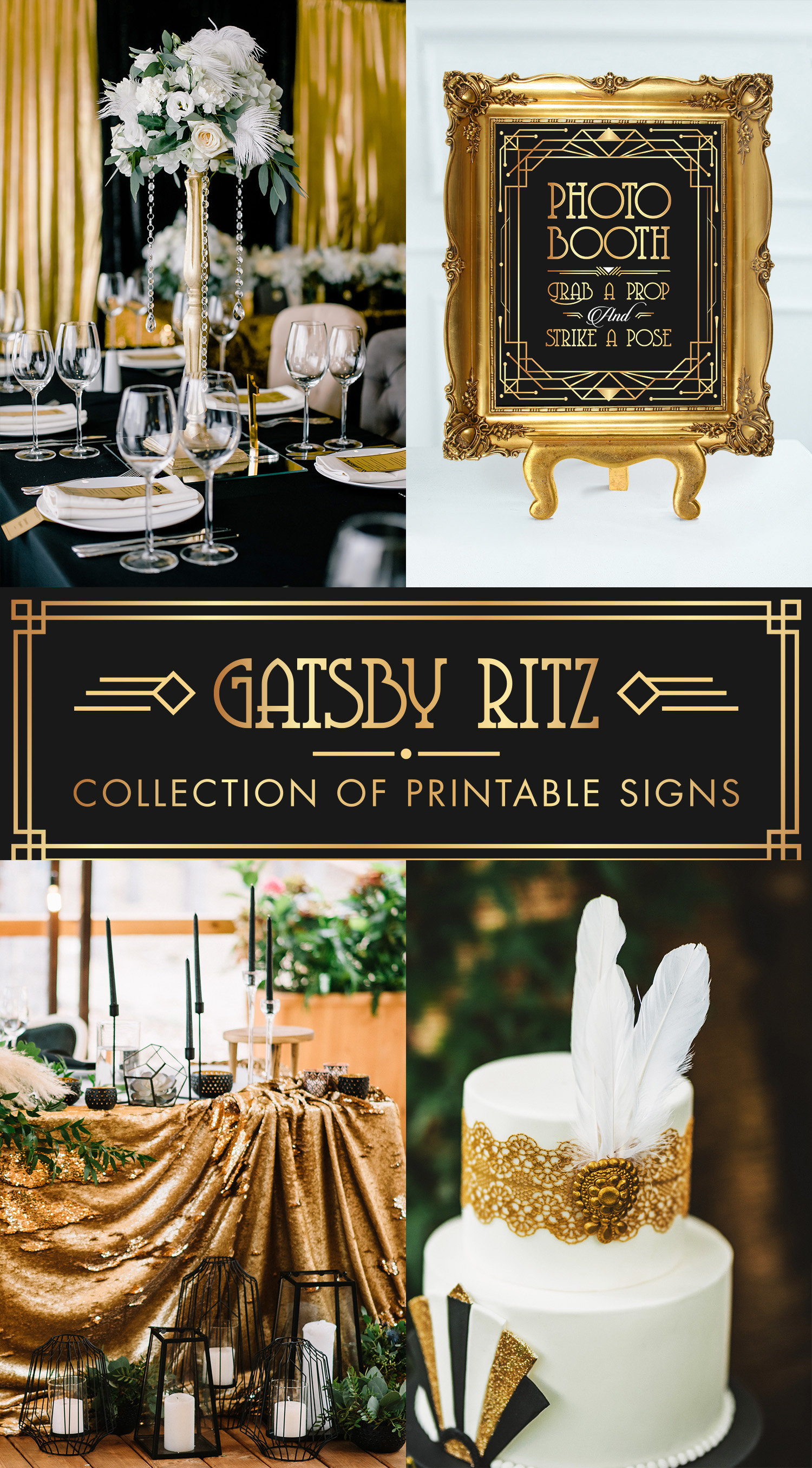 Photo Booth Printable Sign for DIY Great Gatsby Wedding. Grab - Etsy