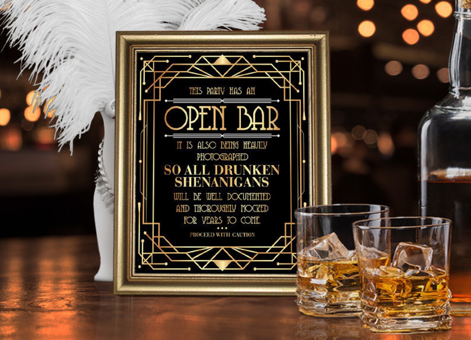 Open Bar Sign for a Party or Event: Printable Digital - Etsy