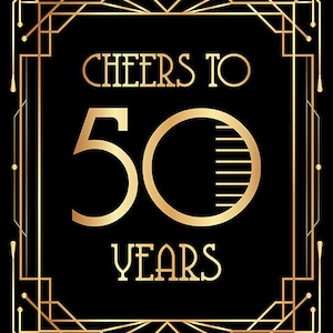 Cheers to 50 Years Printable Sign, Poster, Print. 50th Birthday ...